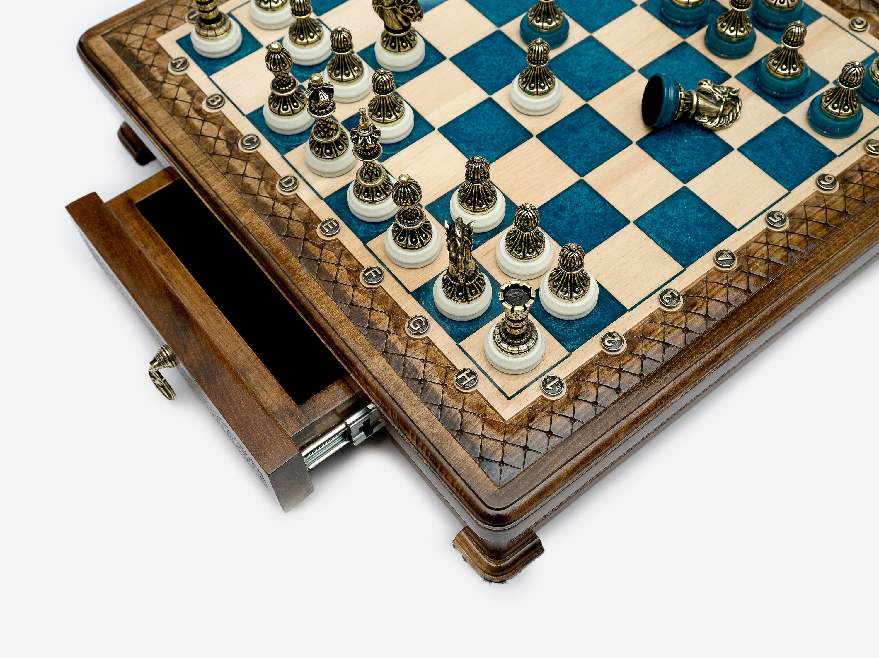 Handle Chess, Luxury and Blue Epoxy Chess, Fancy Chess - Etsy