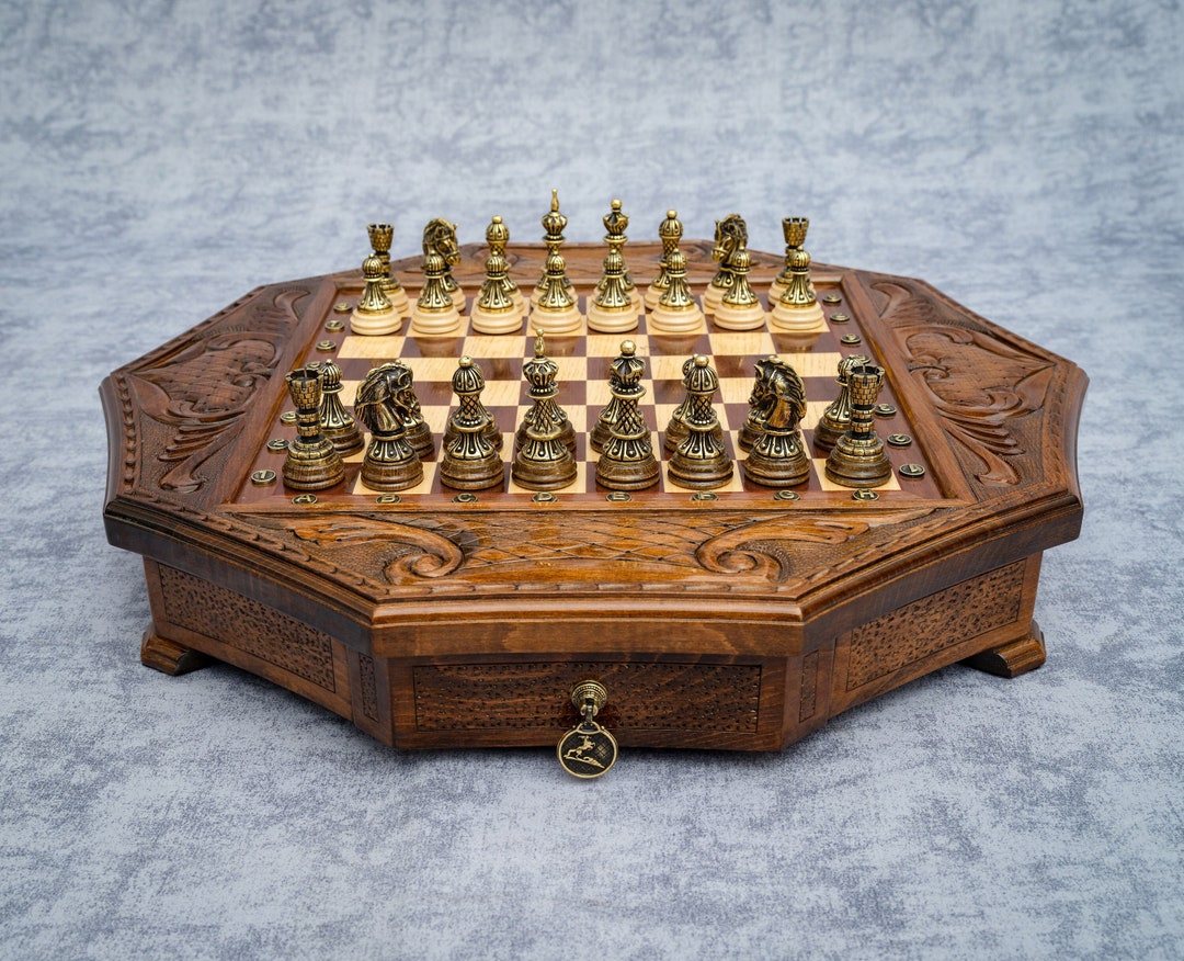 Handle Chess With Shelves, Handmade Chess, Luxury Chess With Shelves - Etsy