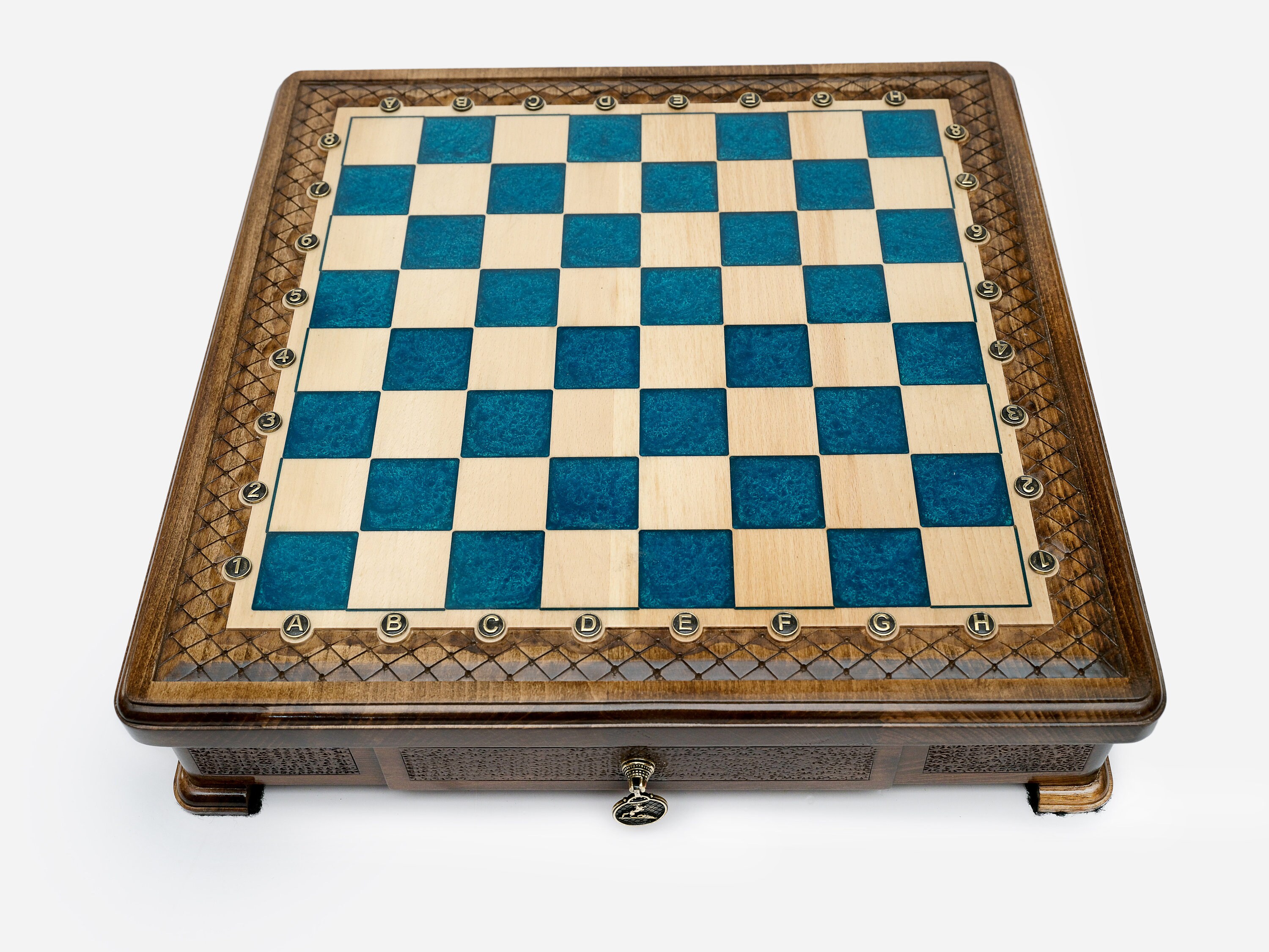 Handle Chess, Luxury and Blue Epoxy Chess, Fancy Chess - Etsy