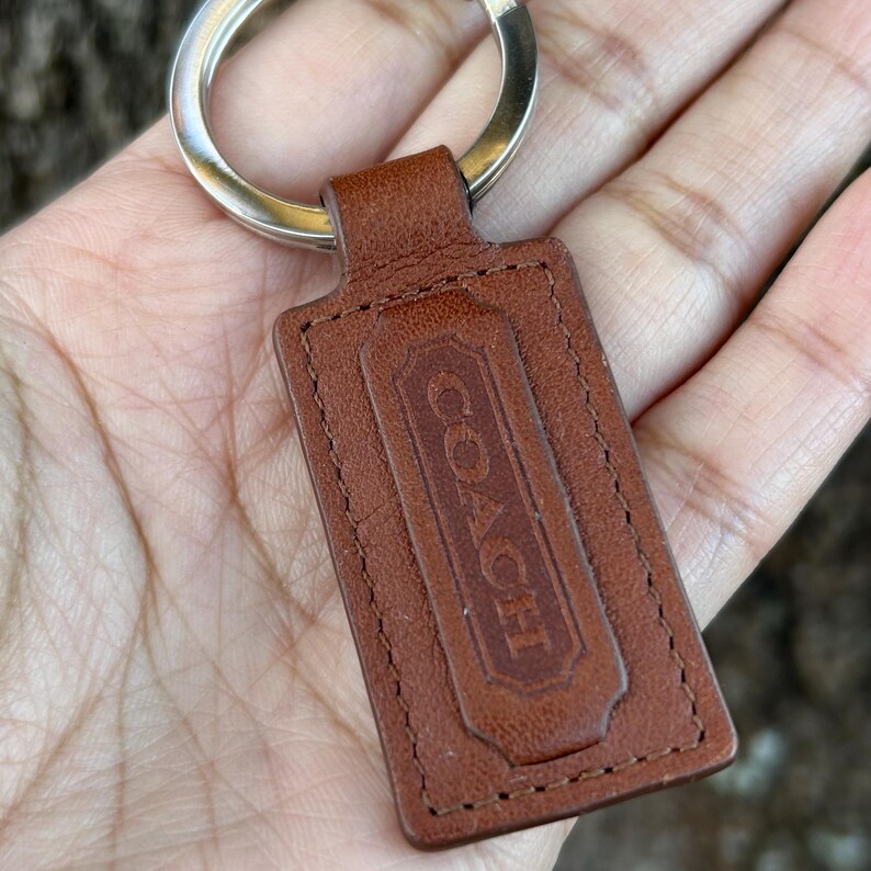 Vintage Coach British Tan Leather Keyring Keychain - Etsy