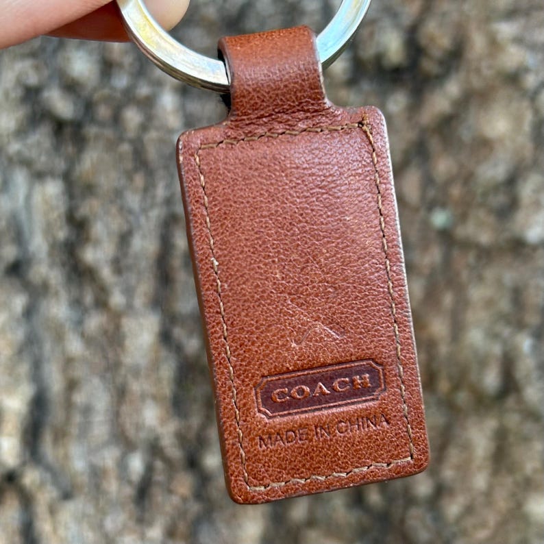 Vintage Coach British Tan Leather Keyring Keychain - Etsy