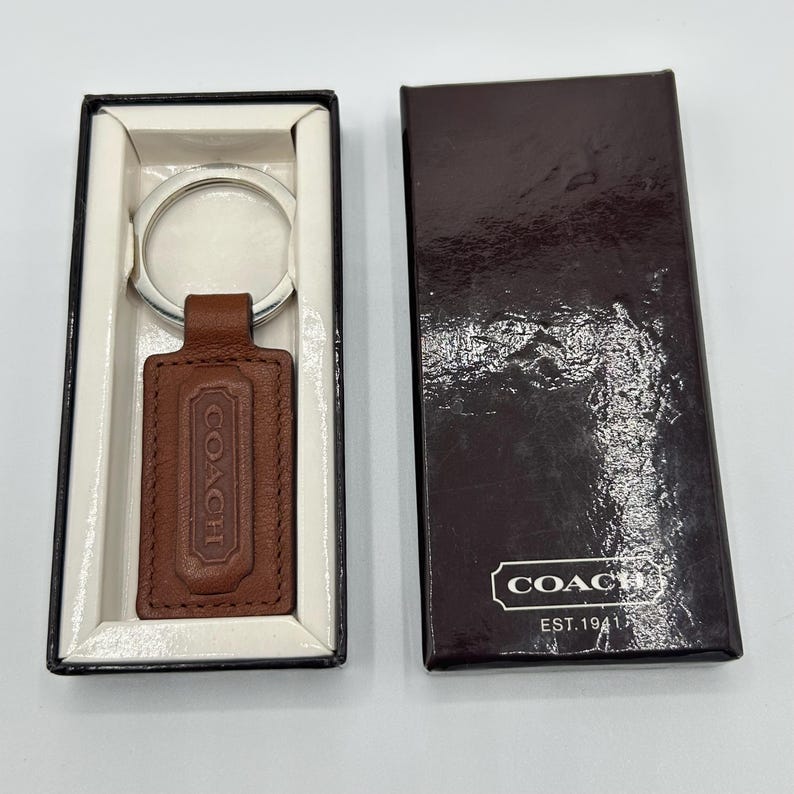 Vintage Coach British Tan Leather Keyring Keychain - Etsy