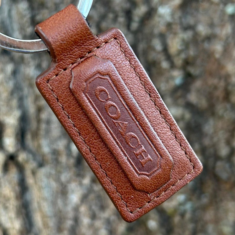 Vintage Coach British Tan Leather Keyring Keychain - Etsy