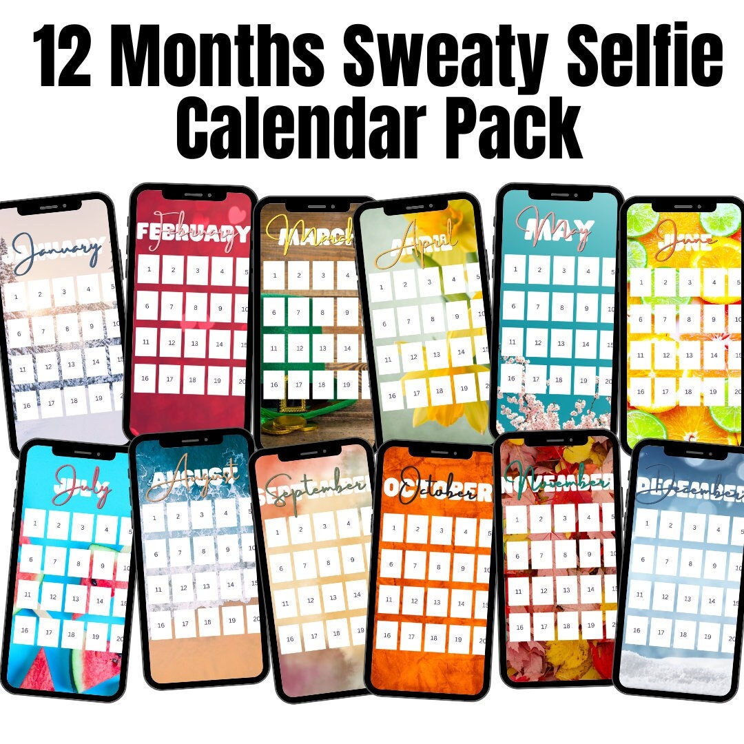 2025 Sweaty Selfie Calendar Pack - Etsy
