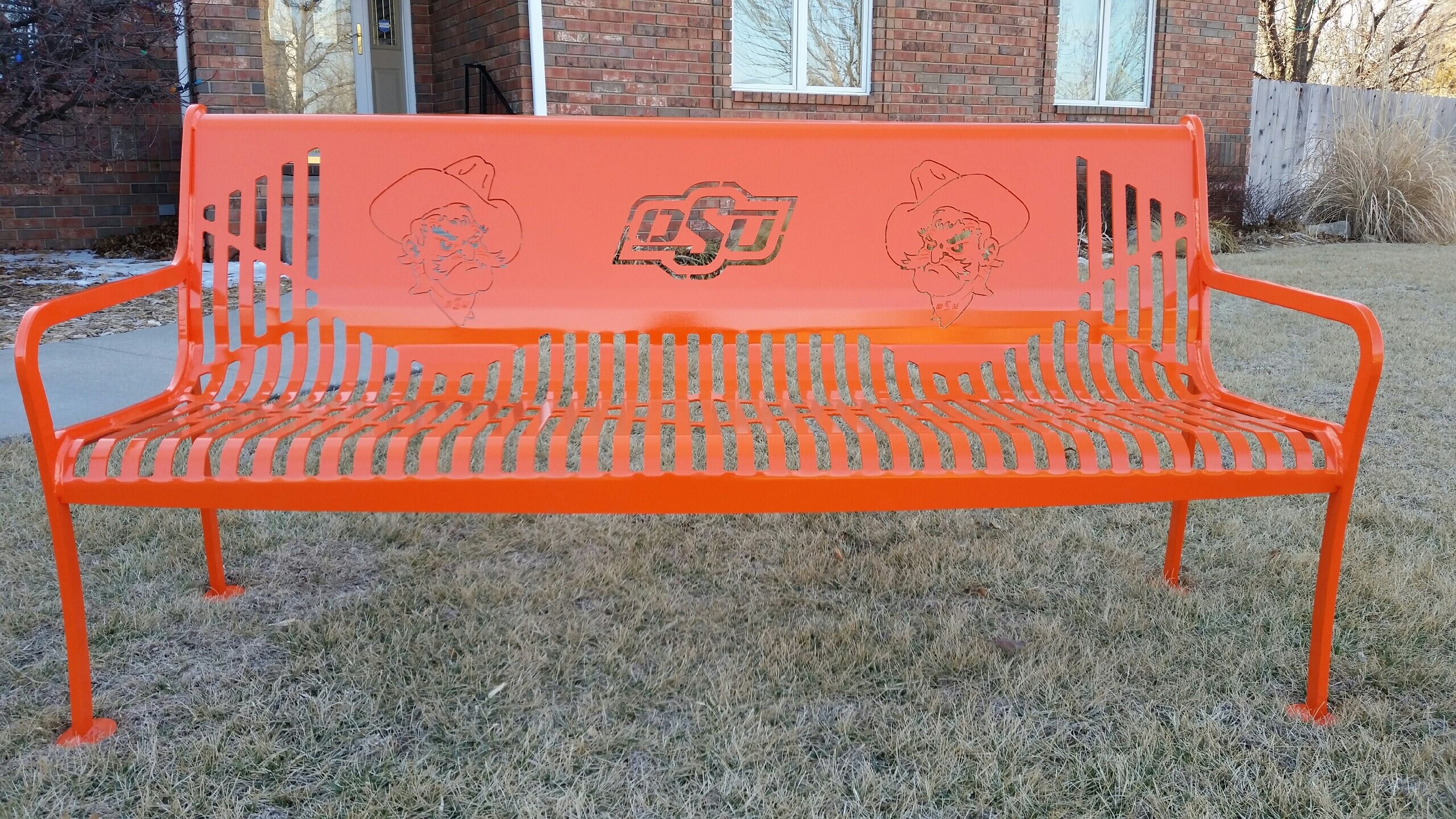 6ft OSU Cowboys Bench Oklahoma State Outdoor Patio Furniture Father's ...