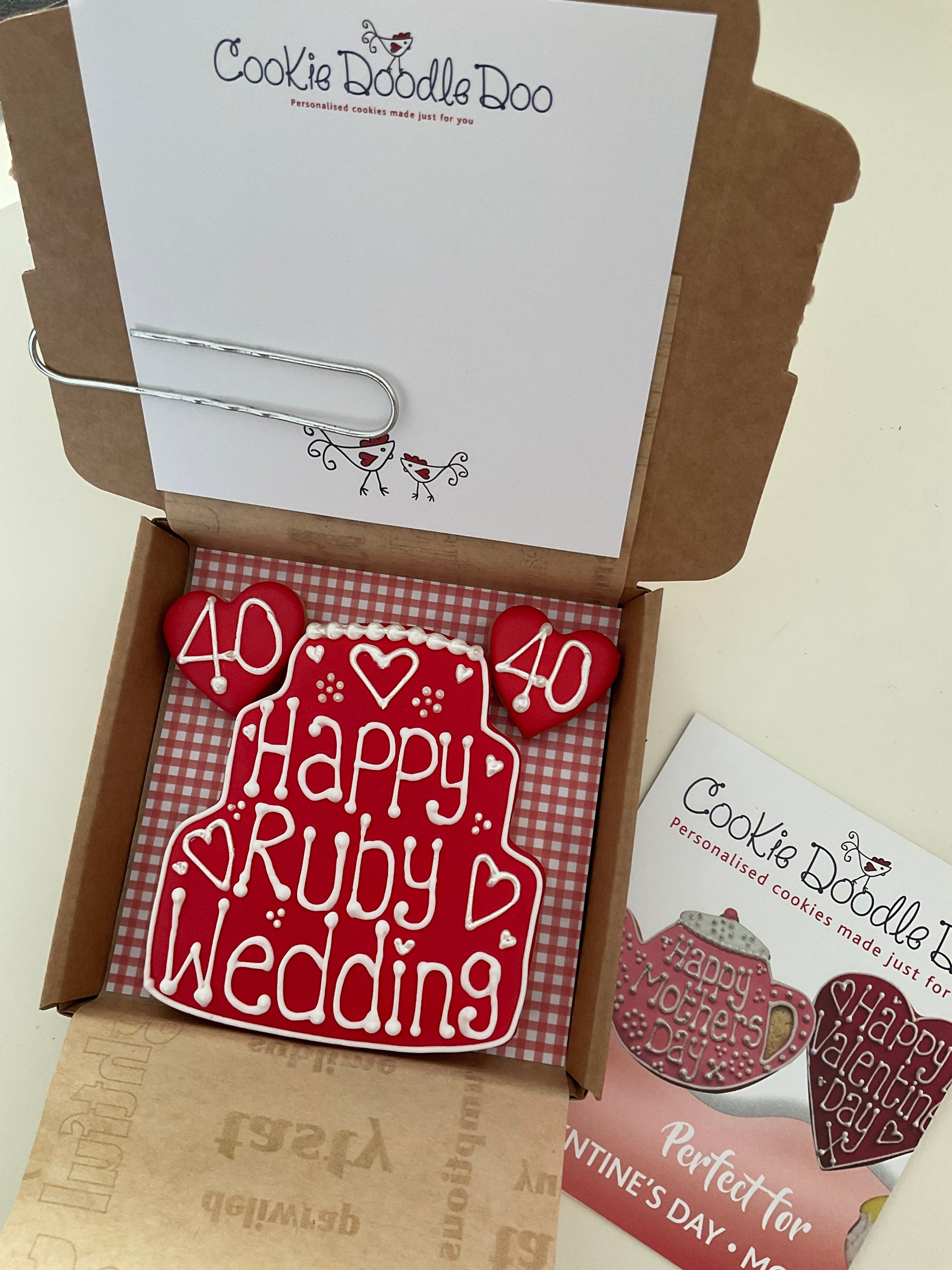 Ruby Wedding Anniversary Cookie / Ruby Wedding Cookie Biscuit - Etsy UK