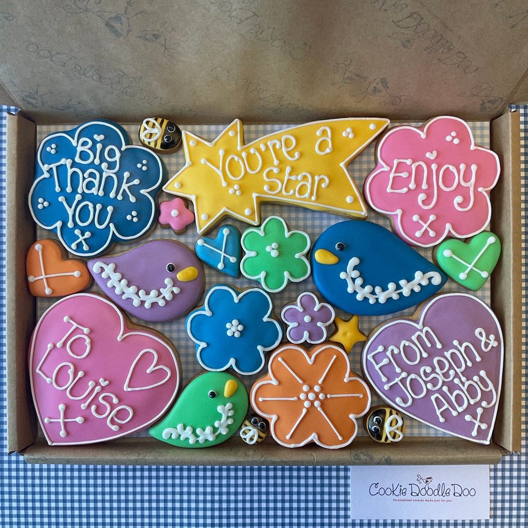 Personalised Thank You Cookie Box: Royal Iced Biscuits, Teacher / Class ...