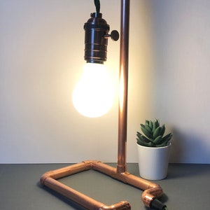 Copper Pipe Lamp Desk Lamp Copper Light Bedside Lamp - Etsy UK