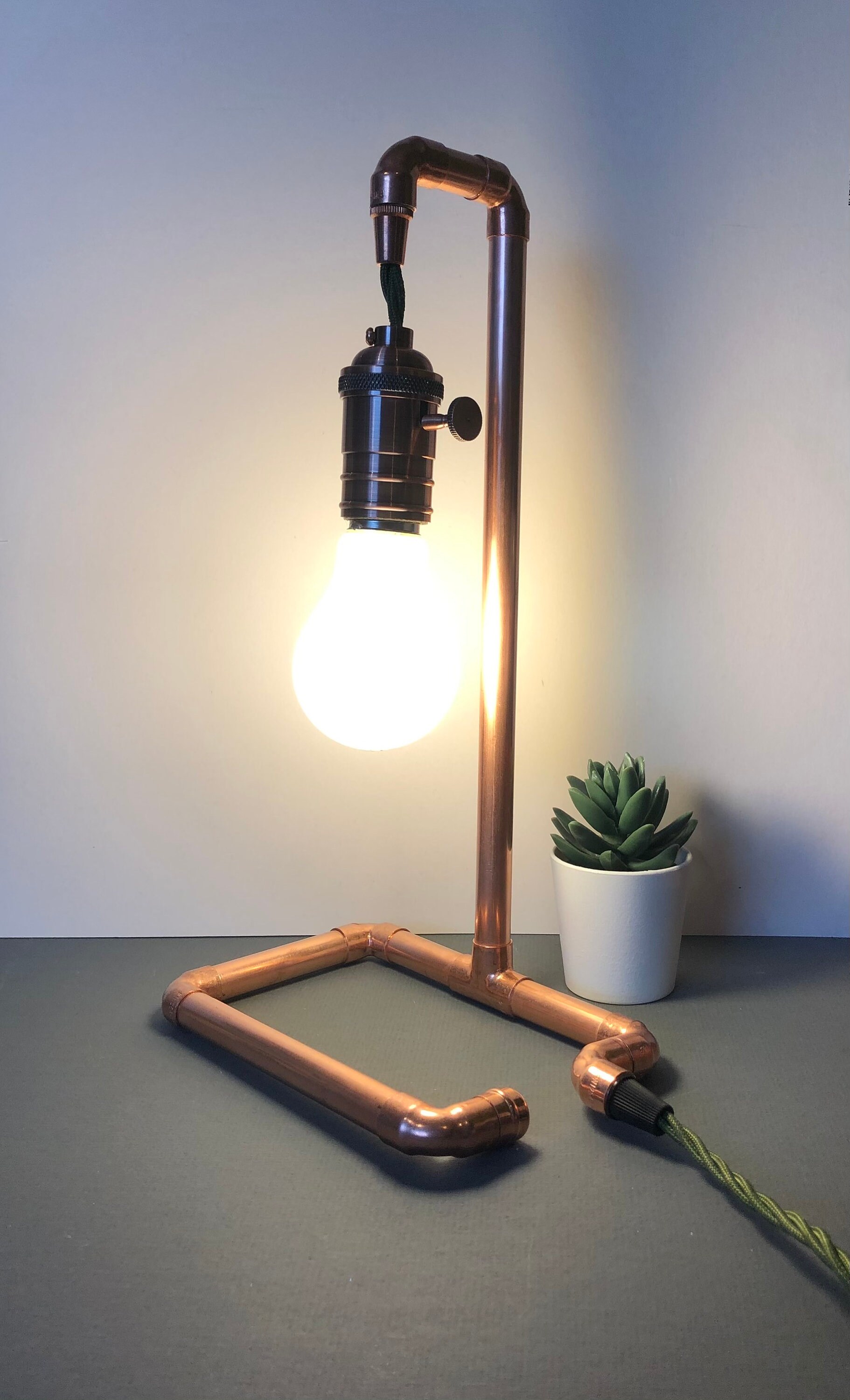 Copper Pipe Lamp Desk Lamp Copper Light Bedside Lamp | Etsy