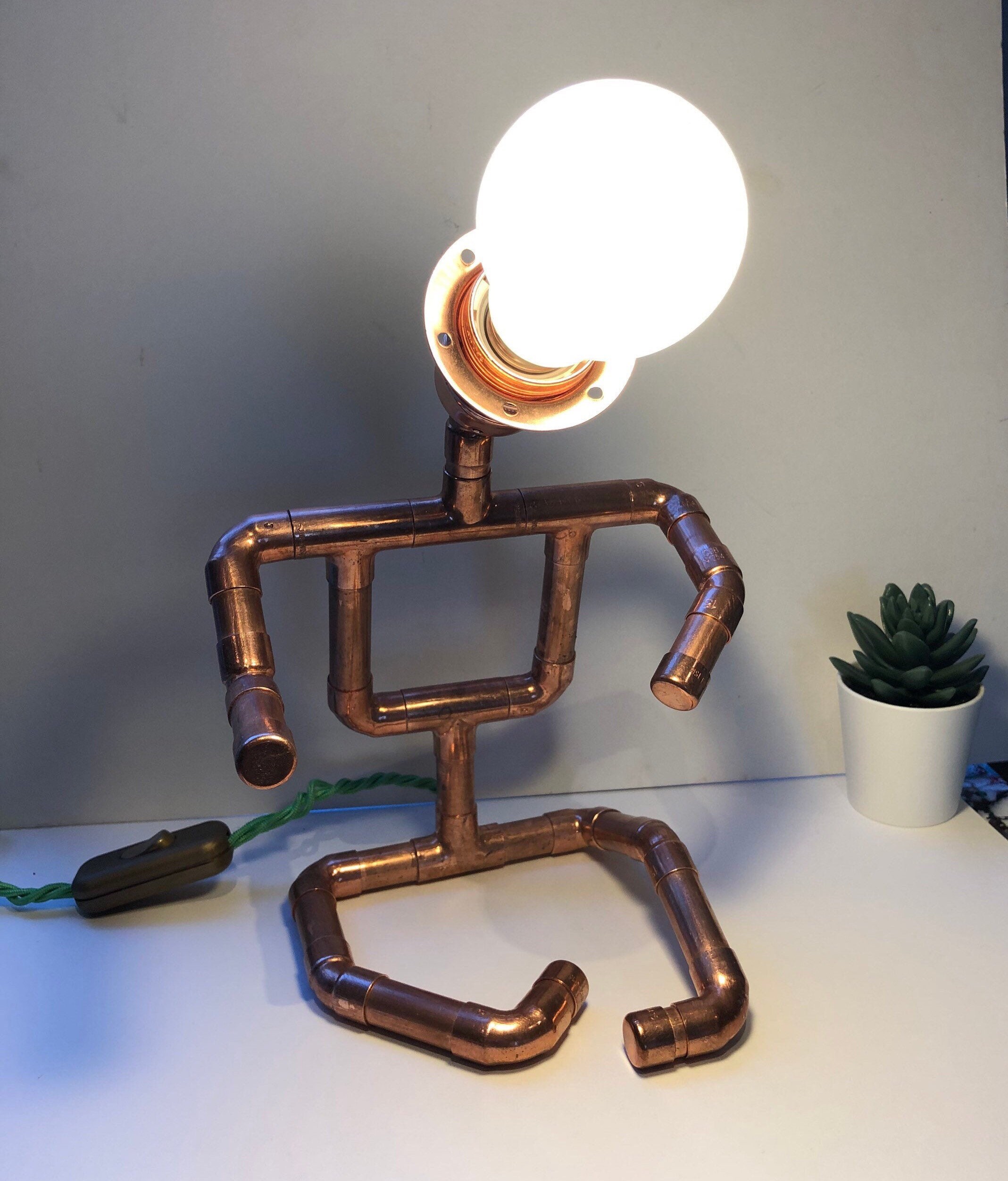 Copper Pipe Table Desk Lamp - Etsy