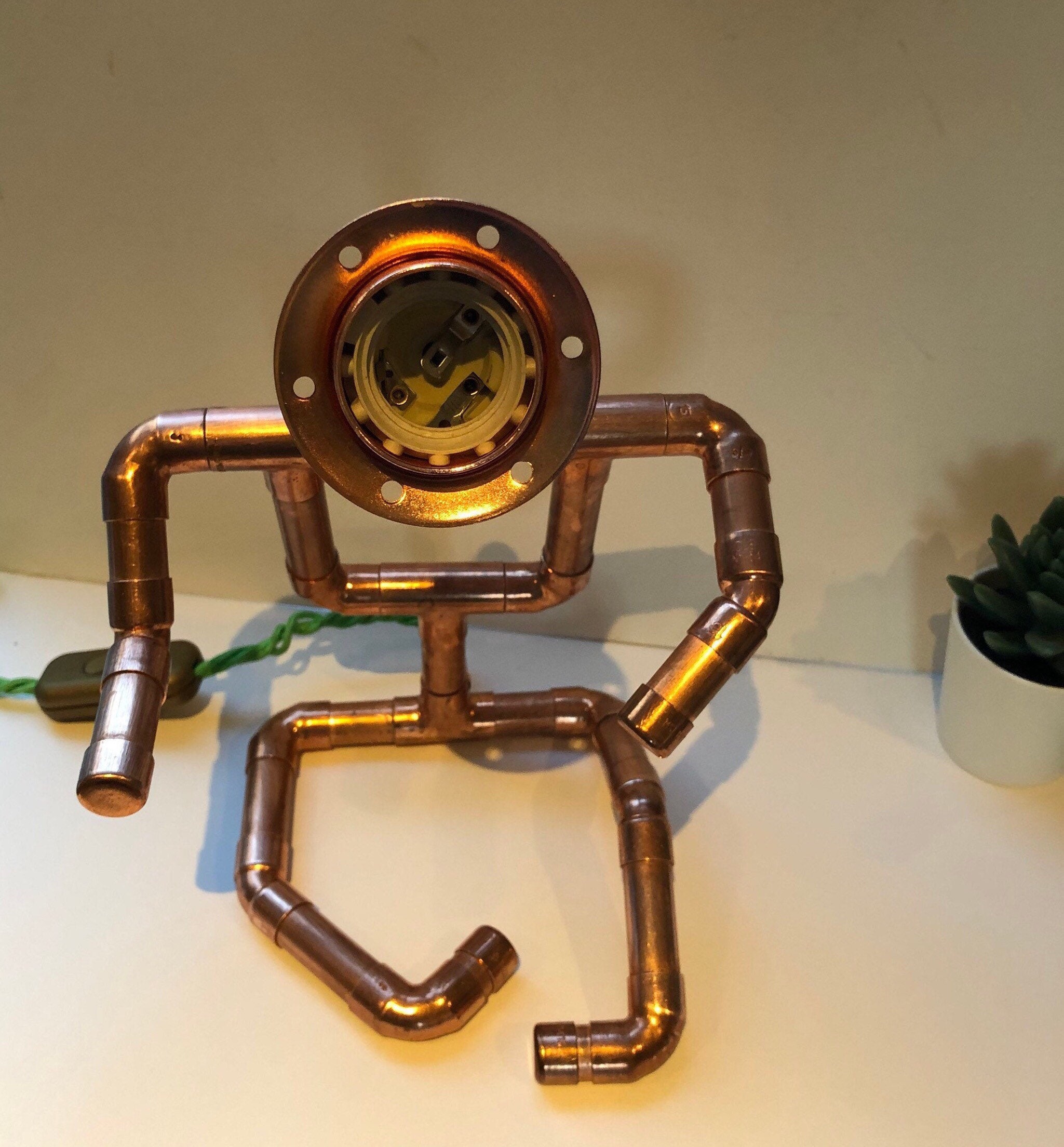 Copper Pipe Table Desk Lamp - Etsy