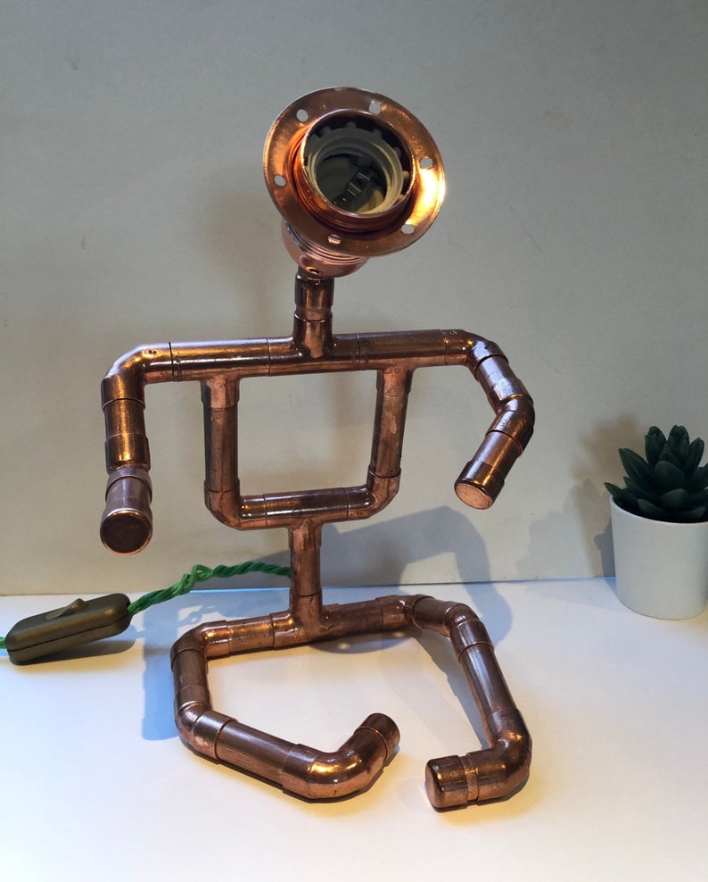 Copper Pipe Table Desk Lamp - Etsy