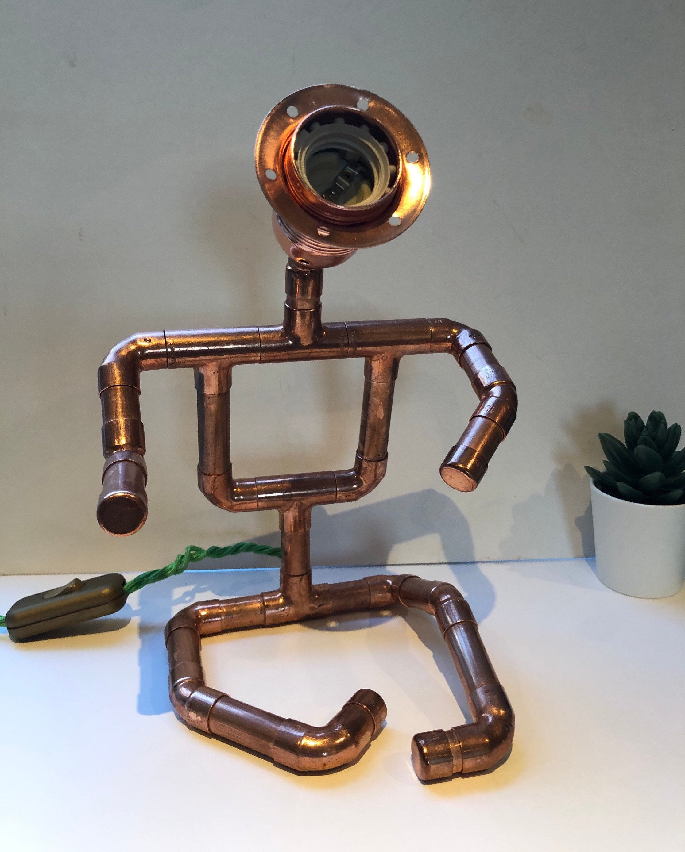 Copper Pipe Table Desk Lamp - Etsy