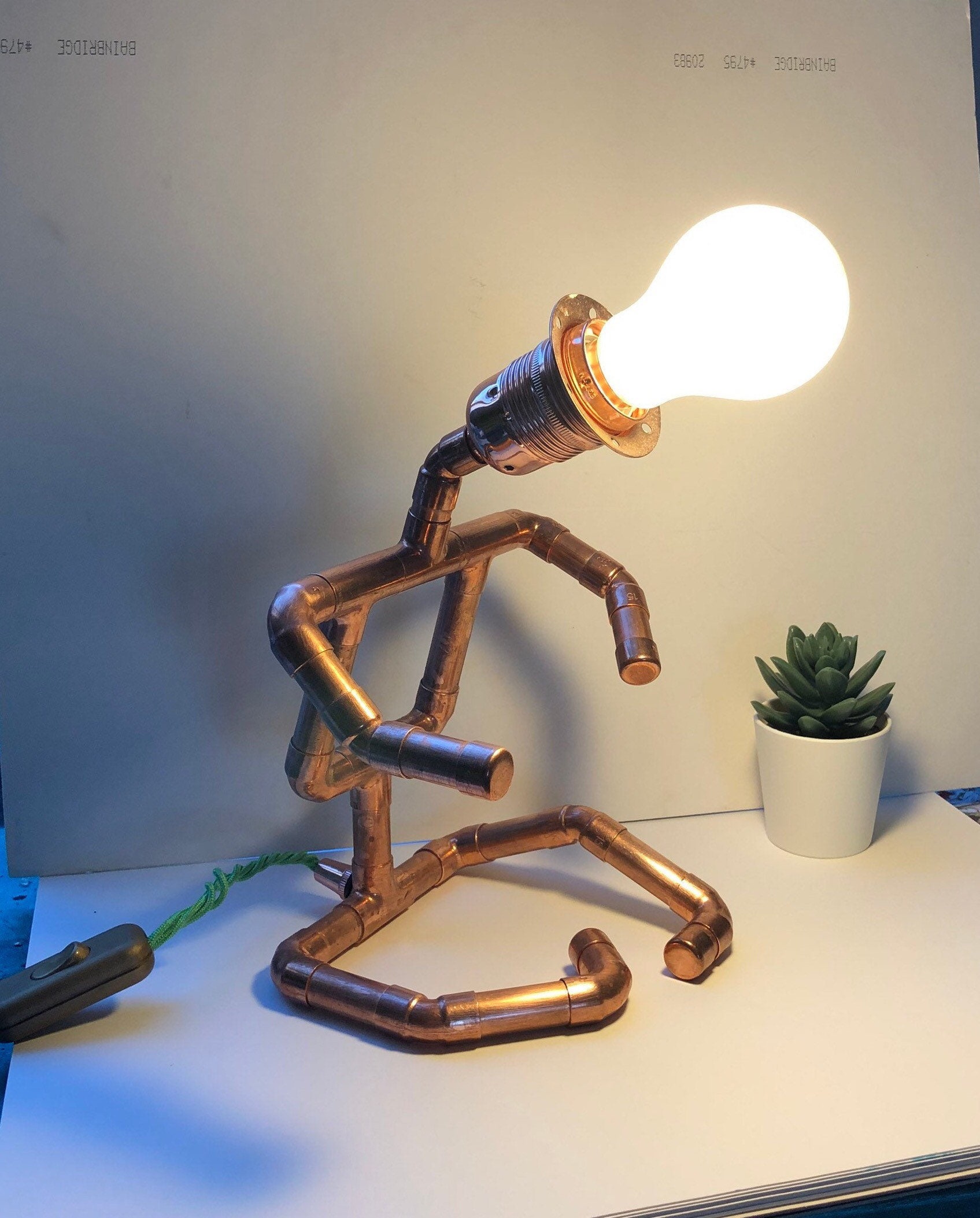 Copper Pipe Table Desk Lamp - Etsy