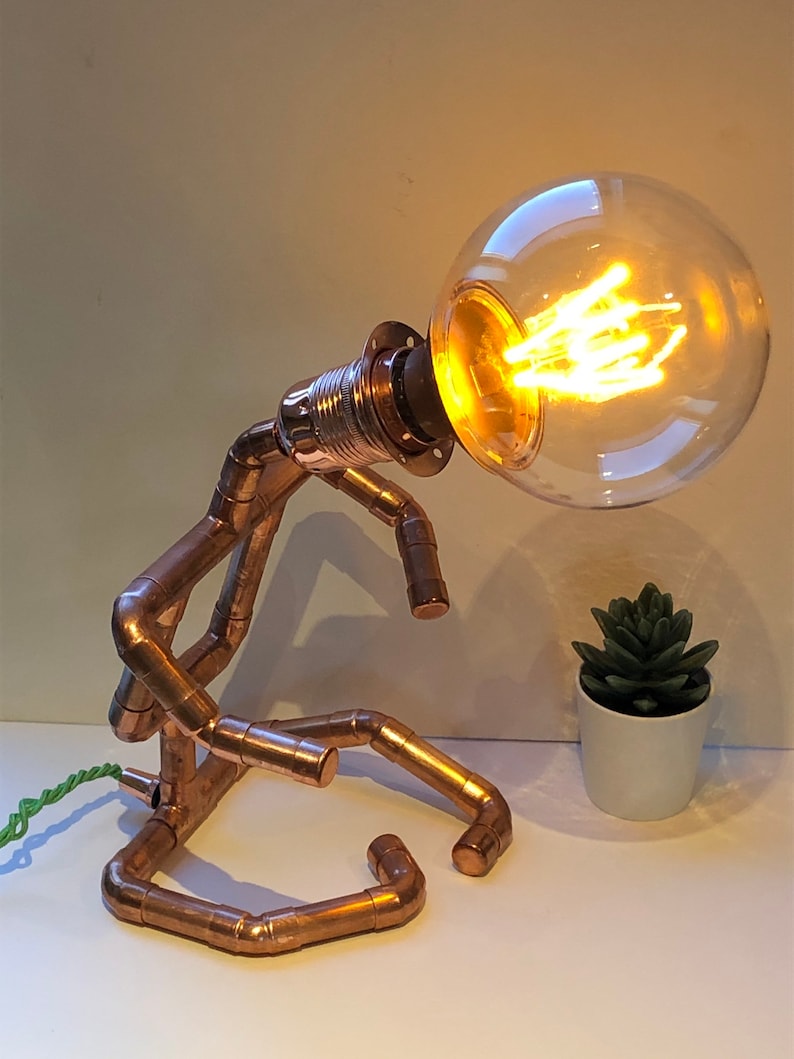 Copper Pipe Table Desk Lamp - Etsy