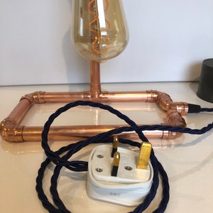 Copper Pipe Lamp, Desk Lamp, Copper Light, Bedside Lamp - Etsy UK