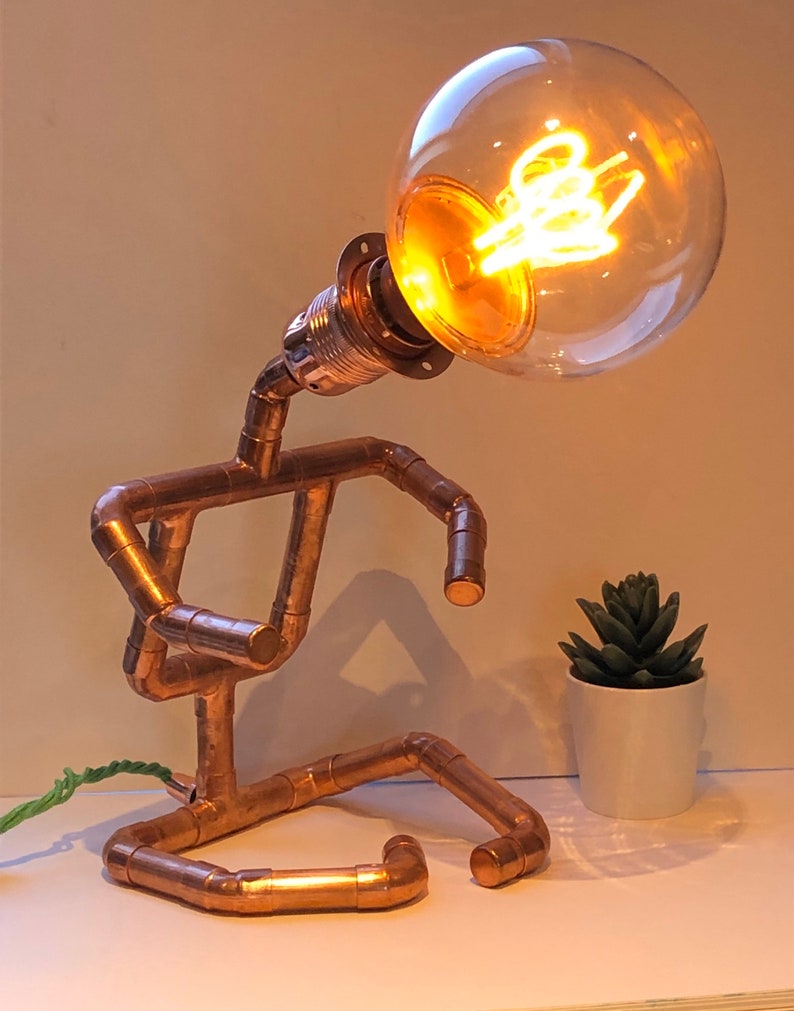 Copper Pipe Table Desk Lamp - Etsy