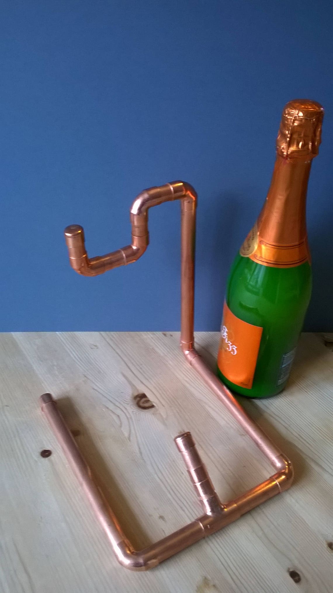 Copper pipe wine bottle holder | Etsy
