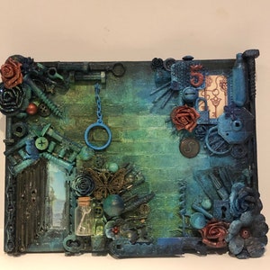 Mixed Media Collage Lock and Key - Etsy