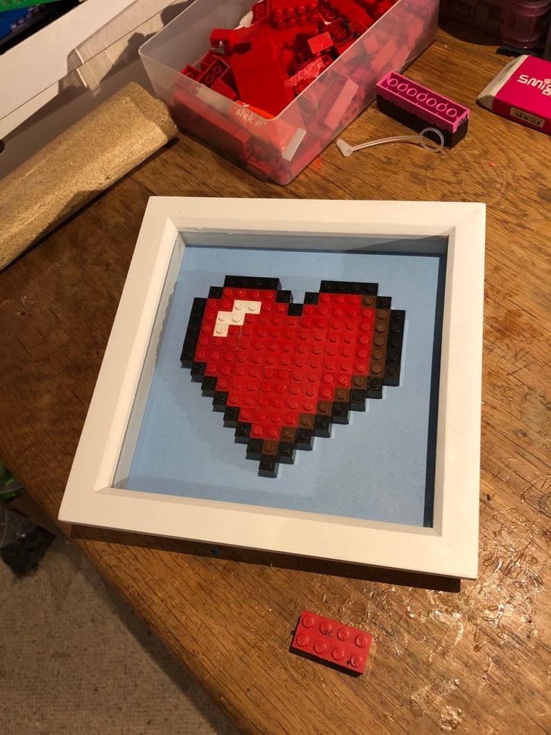 Brick Block Love Heart Mosaic Wall Art - Etsy