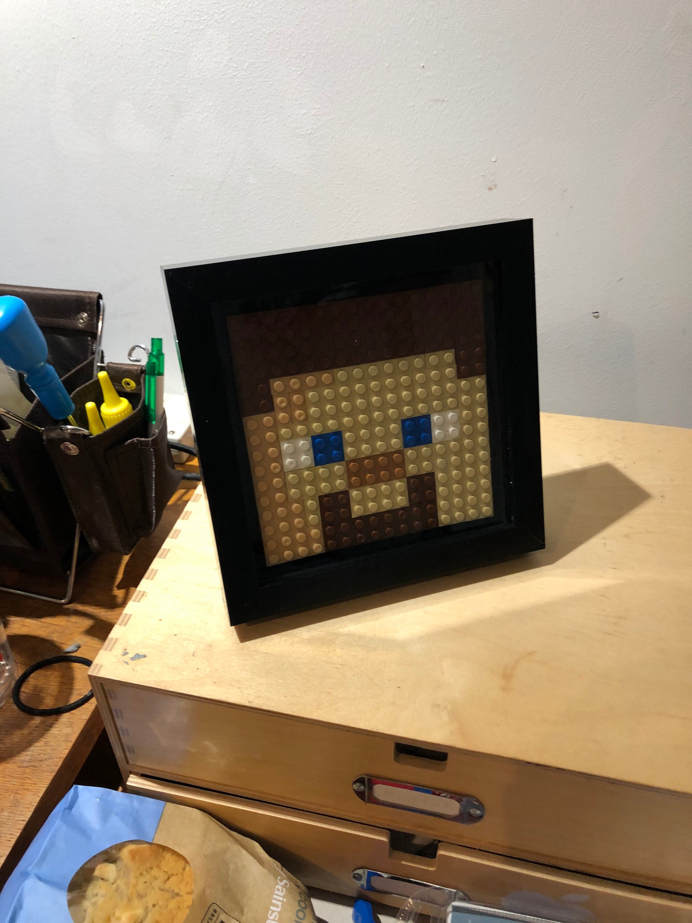 Gaming Wolf Steve Alex and Pig Brick Block Art Mosaic - Etsy