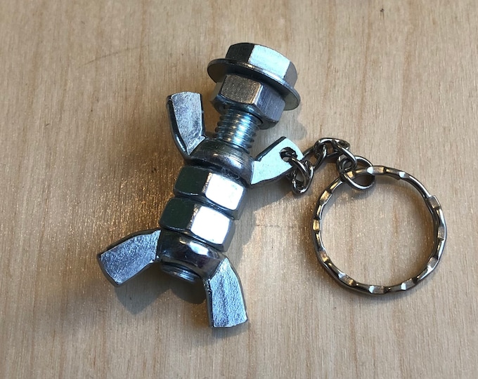 Nut and Bolt Keychain Figure - Etsy UK