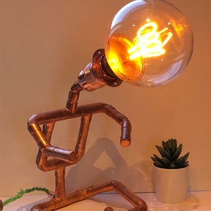 Copper Pipe Table Desk Lamp - Etsy