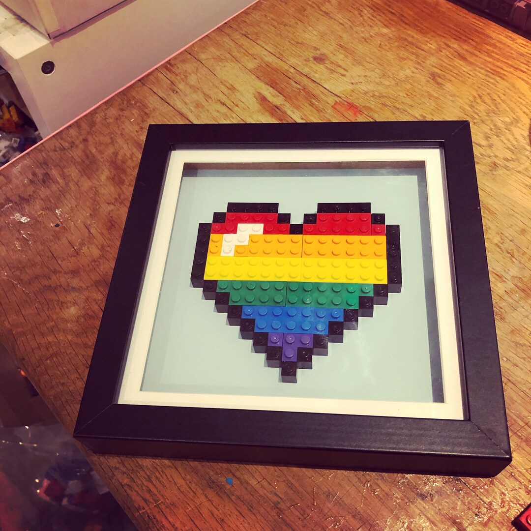 Brick Block Love Heart Mosaic Wall Art - Etsy