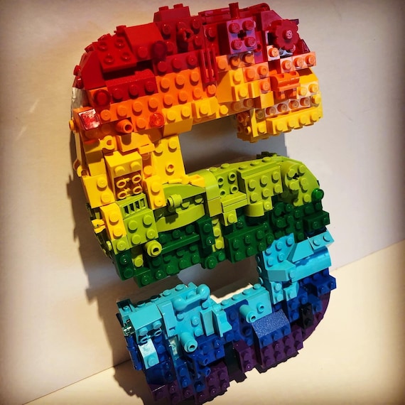 Brick Letter Rainbow Mosaic Letters - Etsy
