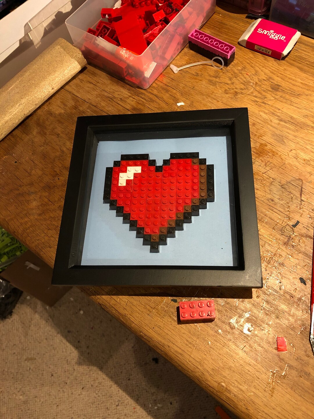 Brick Block Love Heart Mosaic Wall Art - Etsy