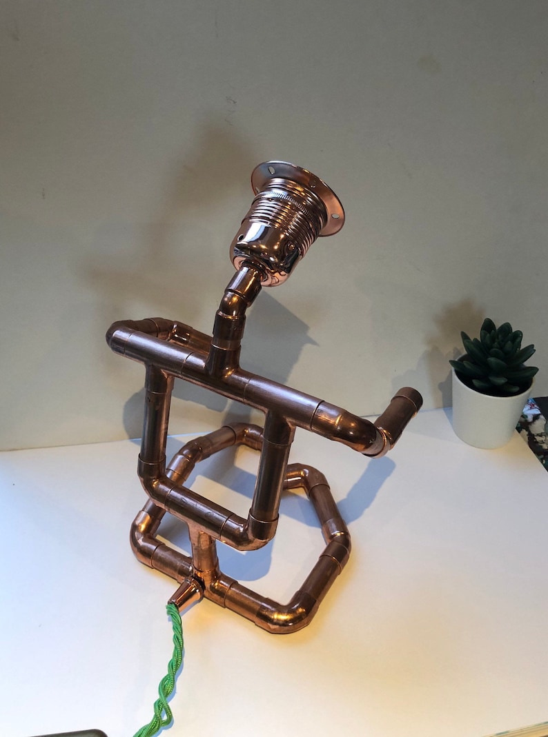 Copper Pipe Table Desk Lamp - Etsy