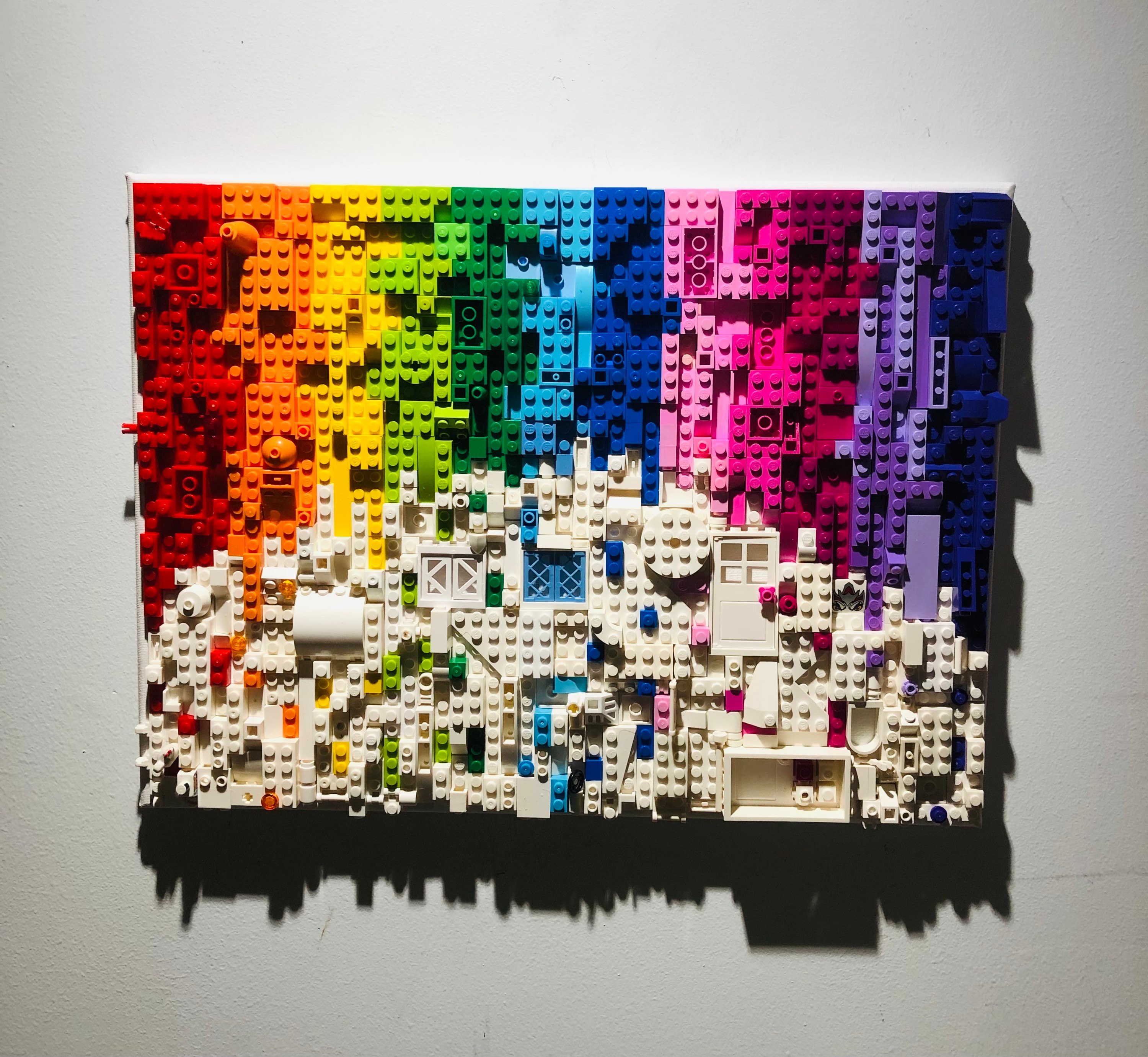 Brick Block Mosaic Wall Art Rainbow Effect - Etsy UK