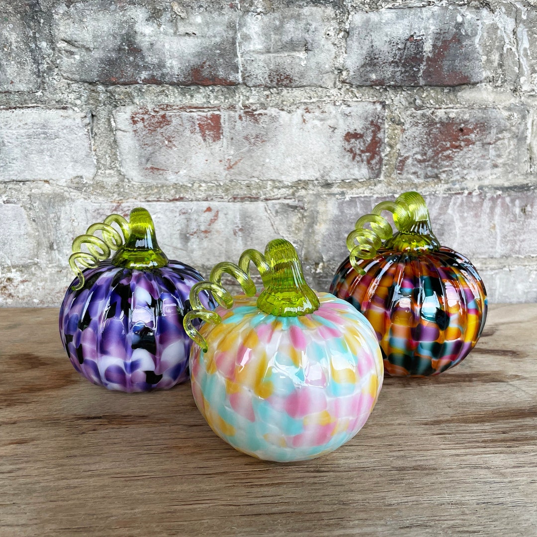 Multi Colored Glass Pumpkins, Blown Glass, Colorful Glass, Gift Idea ...