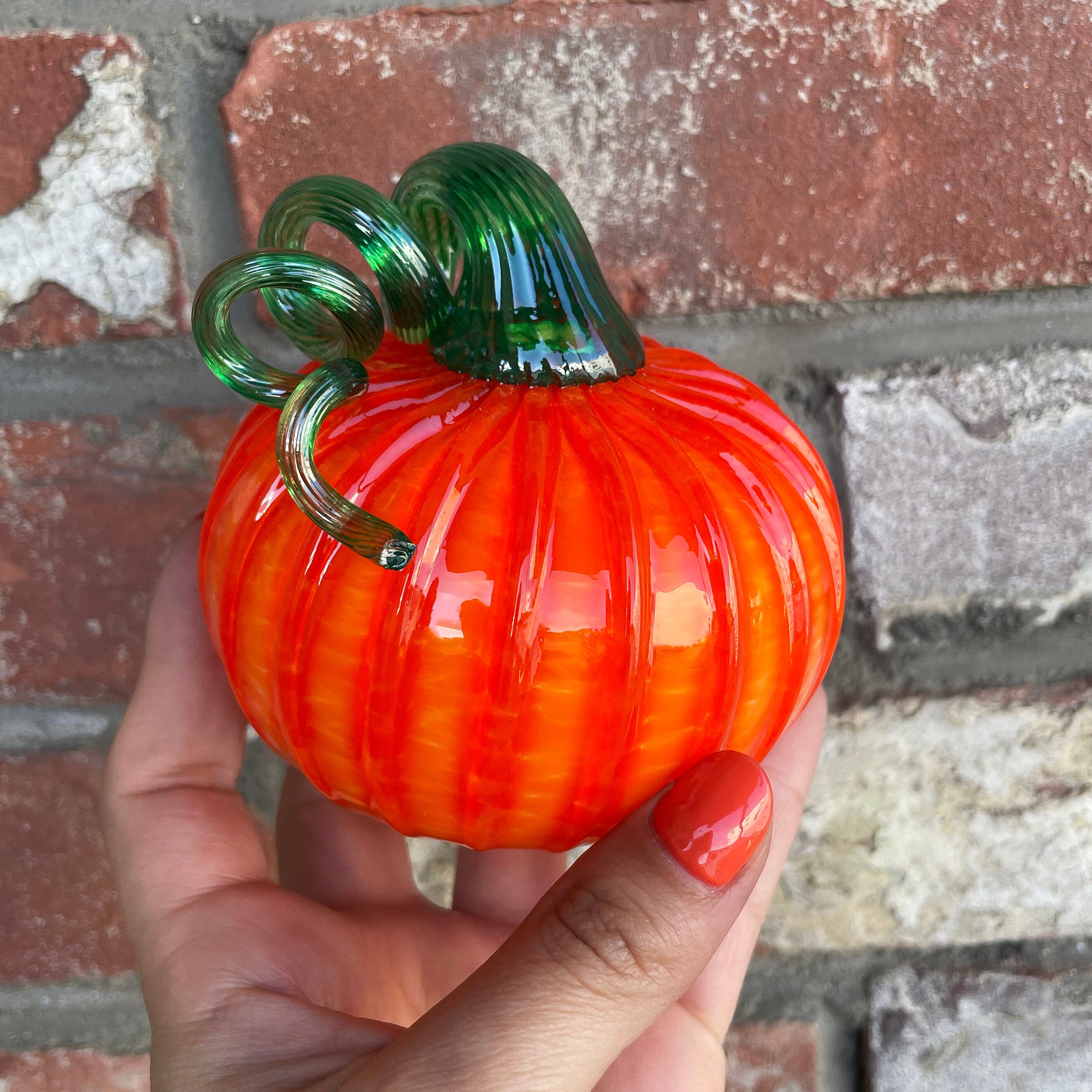 Pink Glass Pumpkin Blown Glass Handmade Glass Fall Décor - Etsy