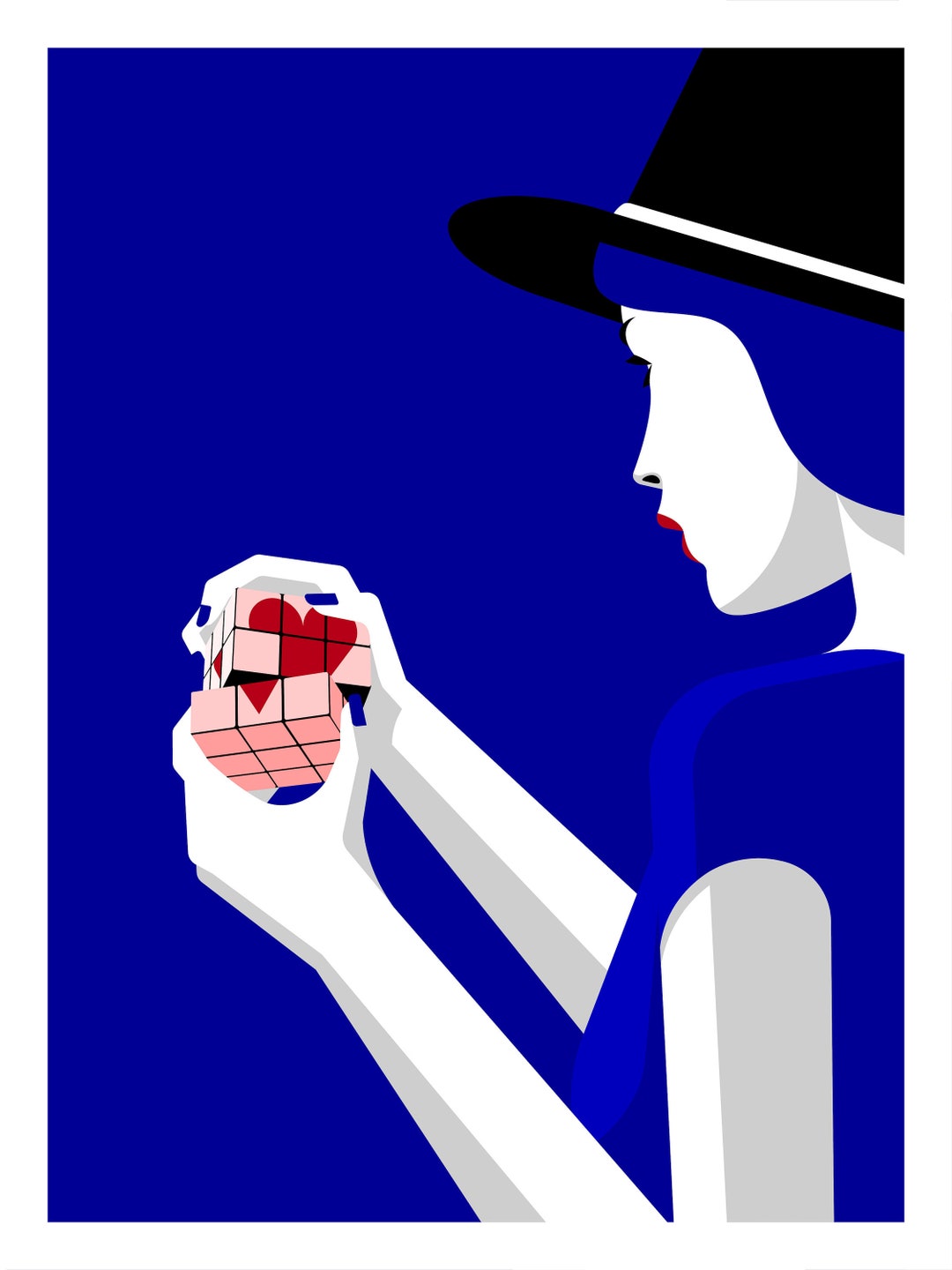 Decoration Illustration Rubik's Cube Love File .jpg - Etsy