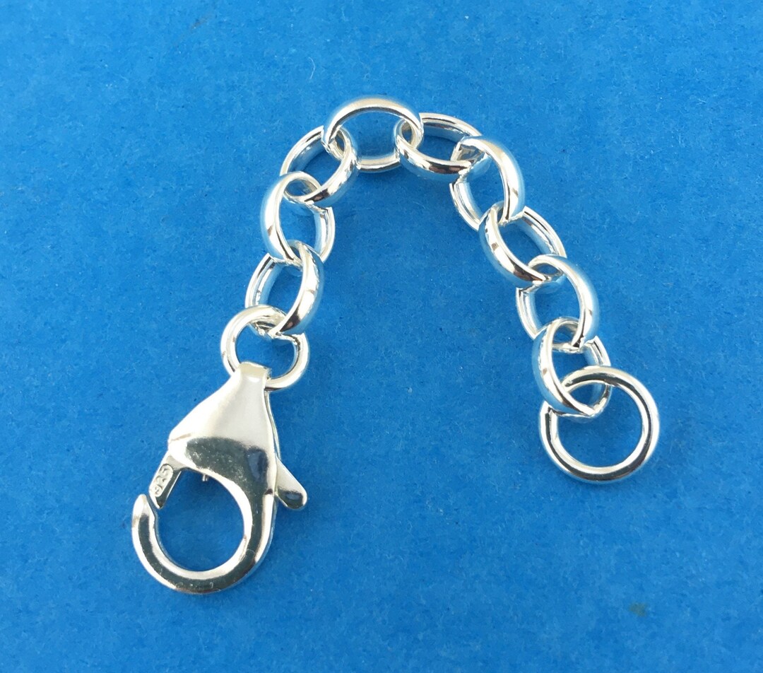 Sterling Silver Strong Belcher Safety Chain Extender 4mm X 5.5mm Links ...