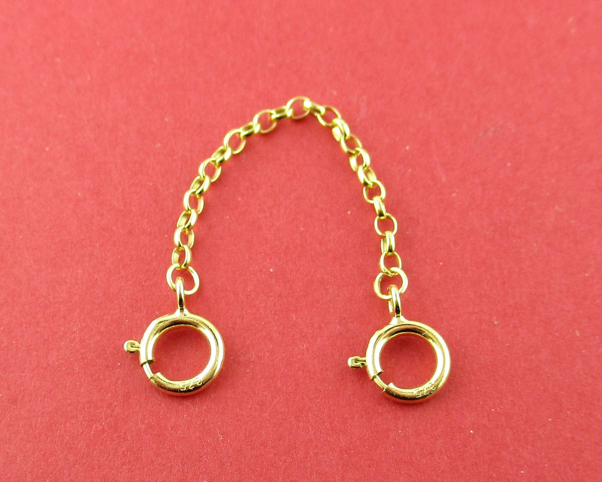 9ct Yellow Gold Strong Safety Chain Extender 6mm Bolt Ring - Etsy UK