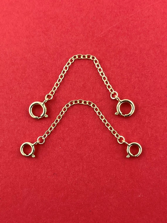 9ct Gold Safety Chain Extender Available With 5mm or 6mm Clasp - Etsy