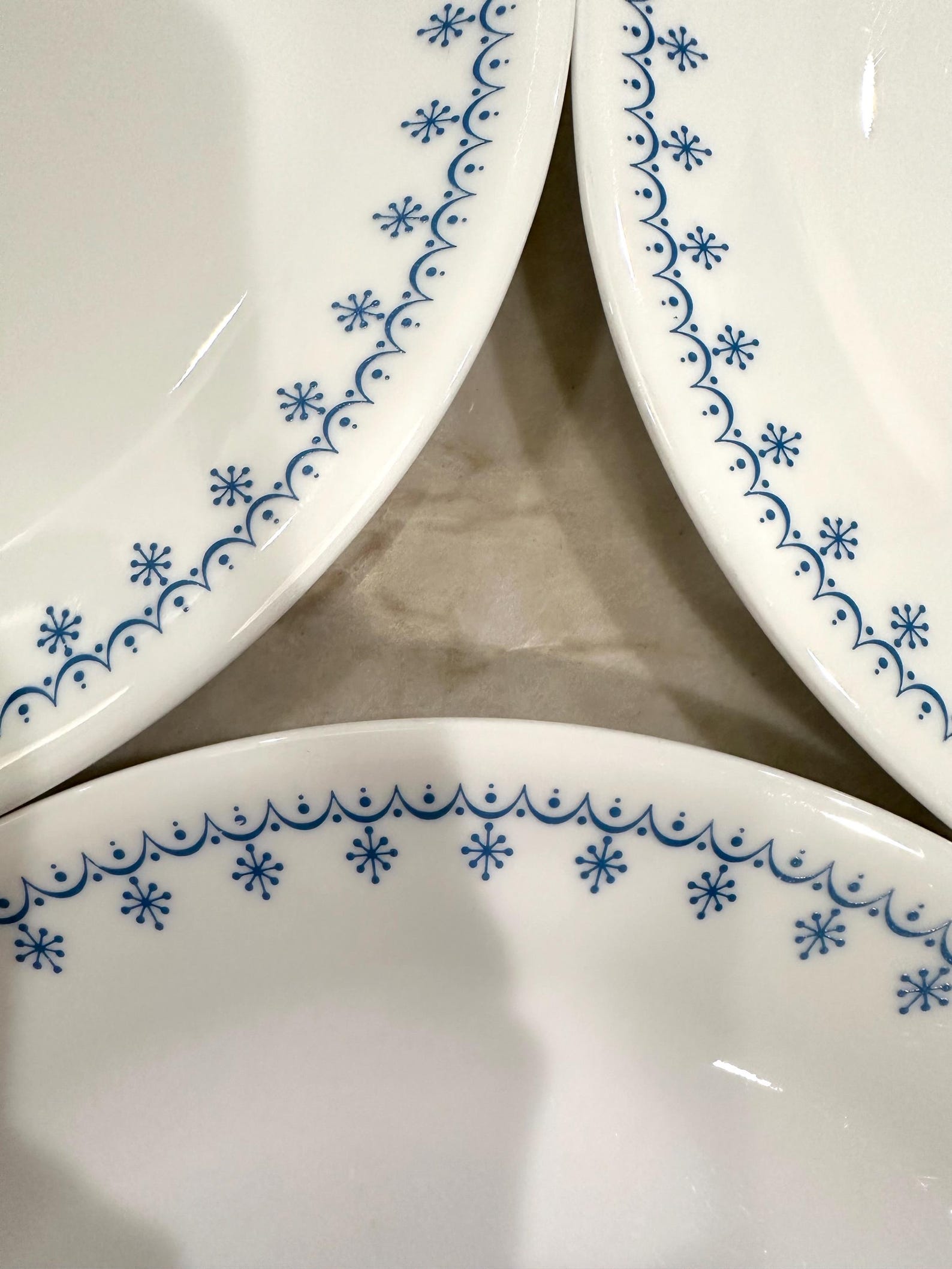 Set of 3 Dinner Plates Corning Corelle snowflake Blue - Etsy