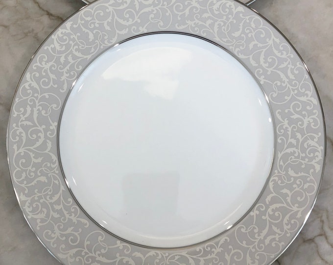 Set of 4 Mikasa “parchment” Platinum Trim Dinner Plates (2 Sets ...