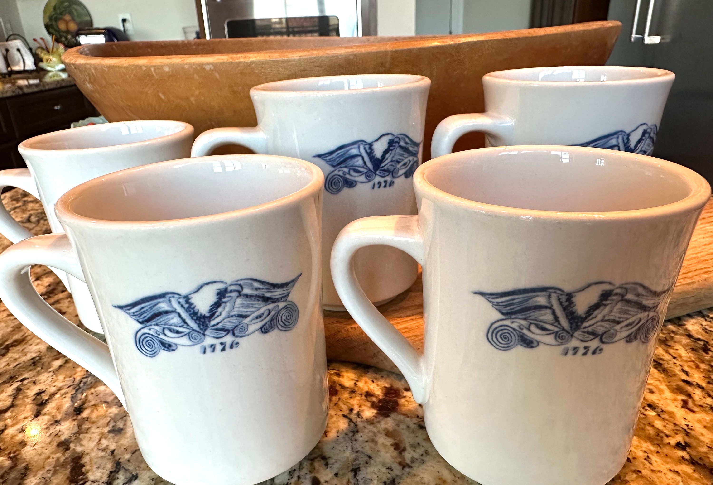 USA Eagle Americana Restaurant Ware Mugs set of 5 Syracuse China ...