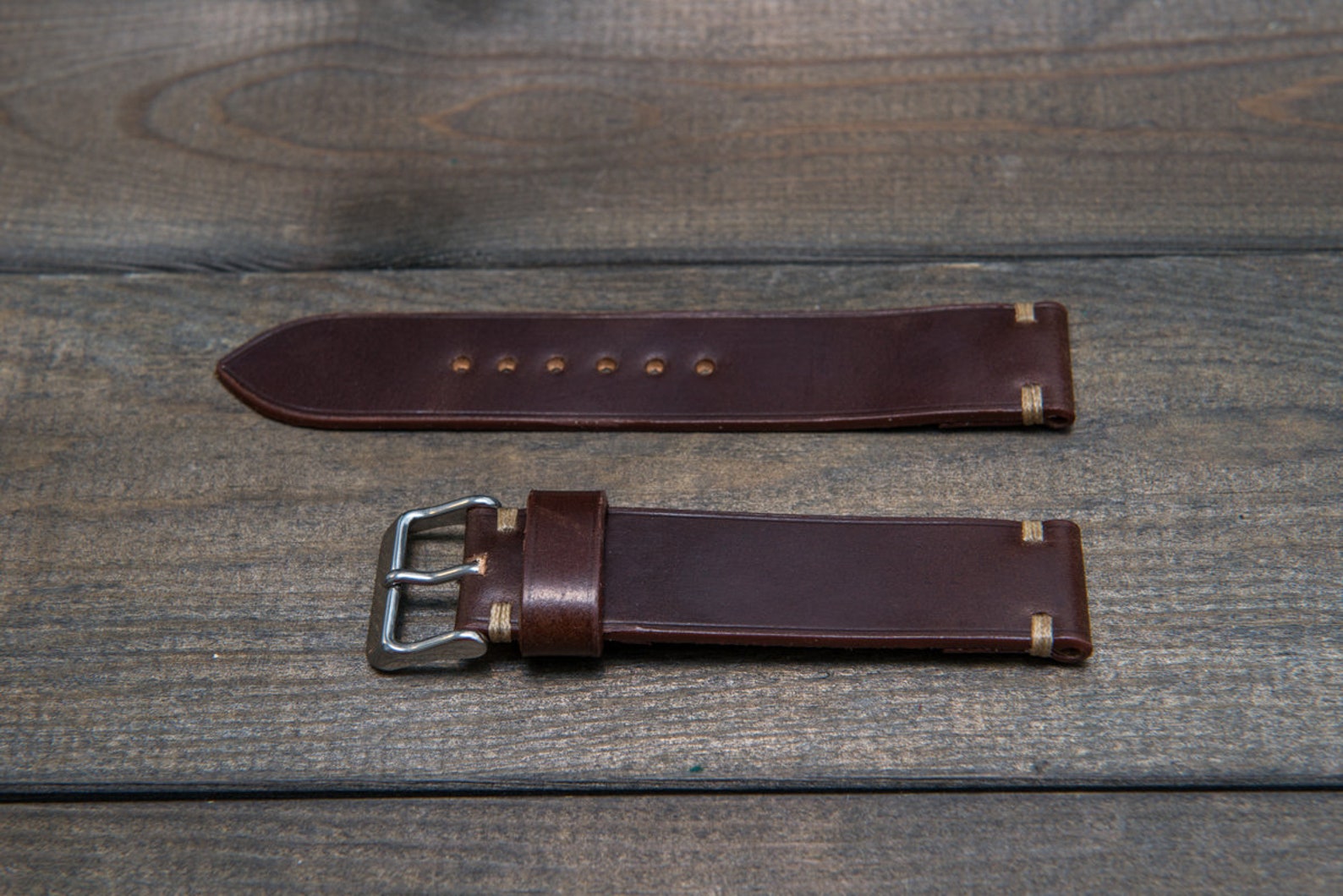 Shell Cordovan Dark Brown Leather Watch Band Watch Strap - Etsy