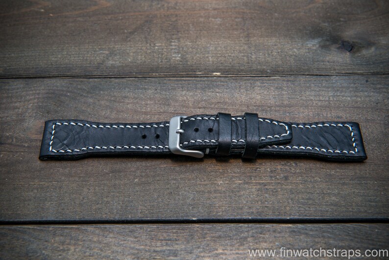 Pilot Leather Watch Band Black Aviator Watch Strap Vintage - Etsy