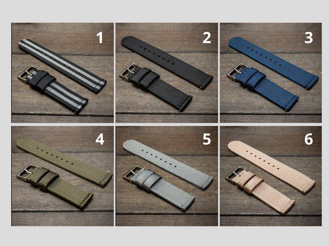 Nylon Military Watch Strap Army Two Piece Watch Band - Etsy
