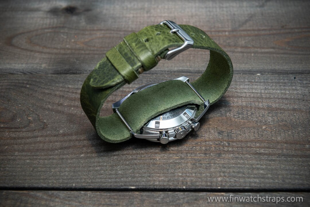 Finwatchstraps Leather Watch Strap Badalassi Oliva Wax Watch - Etsy