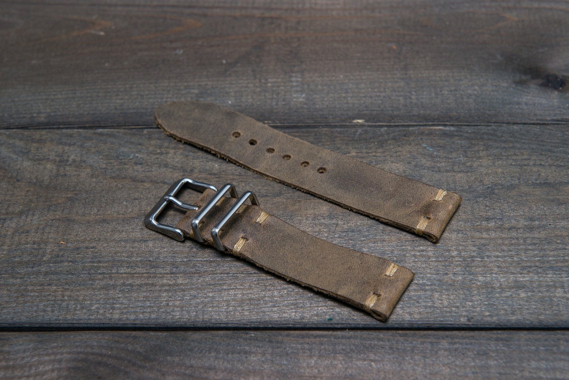 Leather Watch Band Vintage Vintage color Horween leather | Etsy