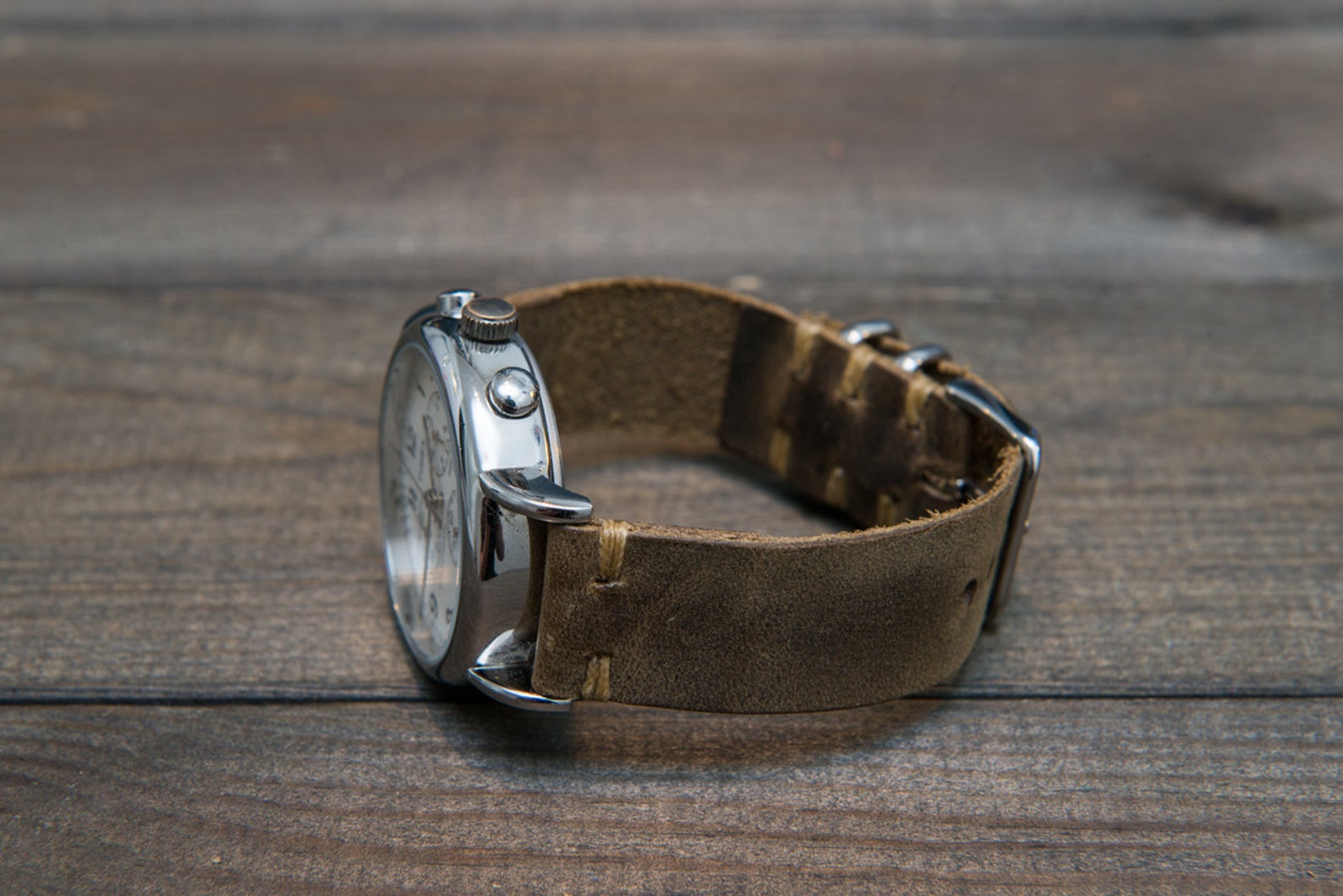 Leather Watch Band Vintage Vintage color Horween leather | Etsy