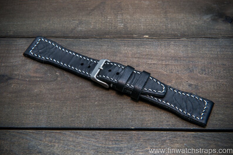 Pilot Leather Watch Band Black Aviator Watch Strap Vintage - Etsy