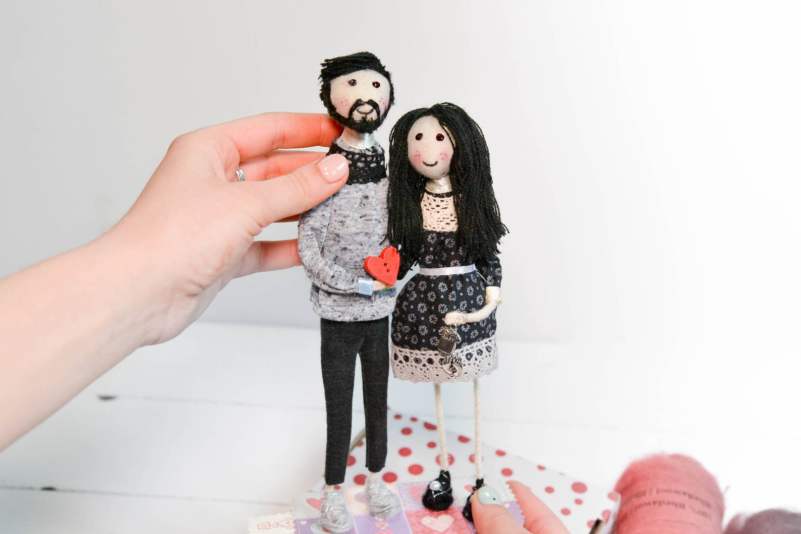 Gift for Couple Personalized Modern Portrait Dolls of Happy - Etsy
