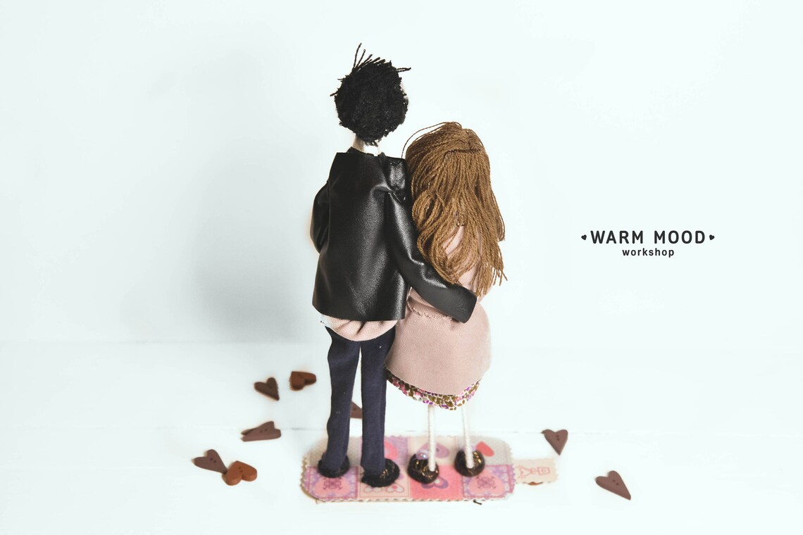 Couple Portrait Dolls Custom Couple Dolls First Anniversary - Etsy